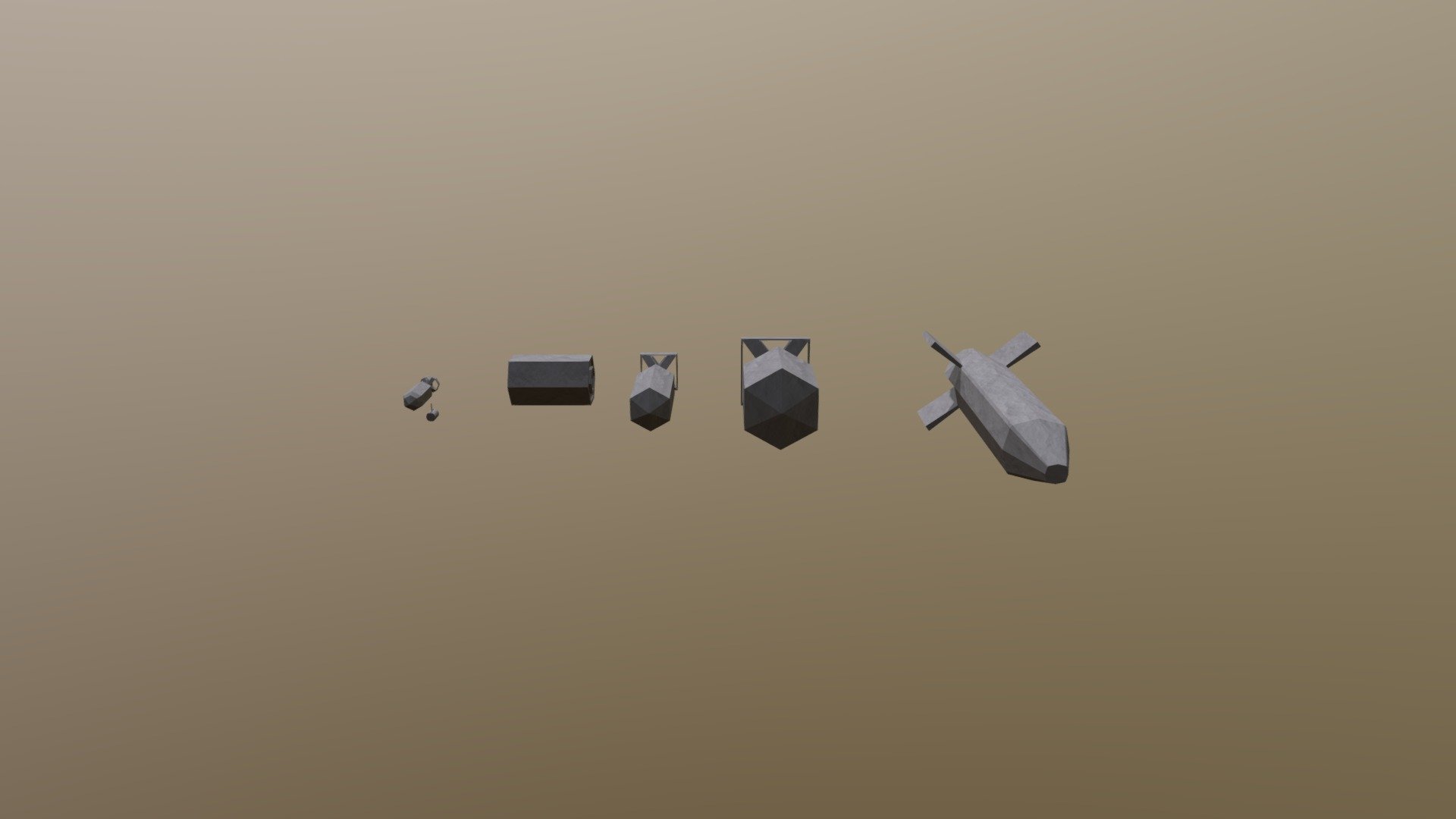 Low Poly Bombs - 3D model by Flosu [6cf26ab] - Sketchfab