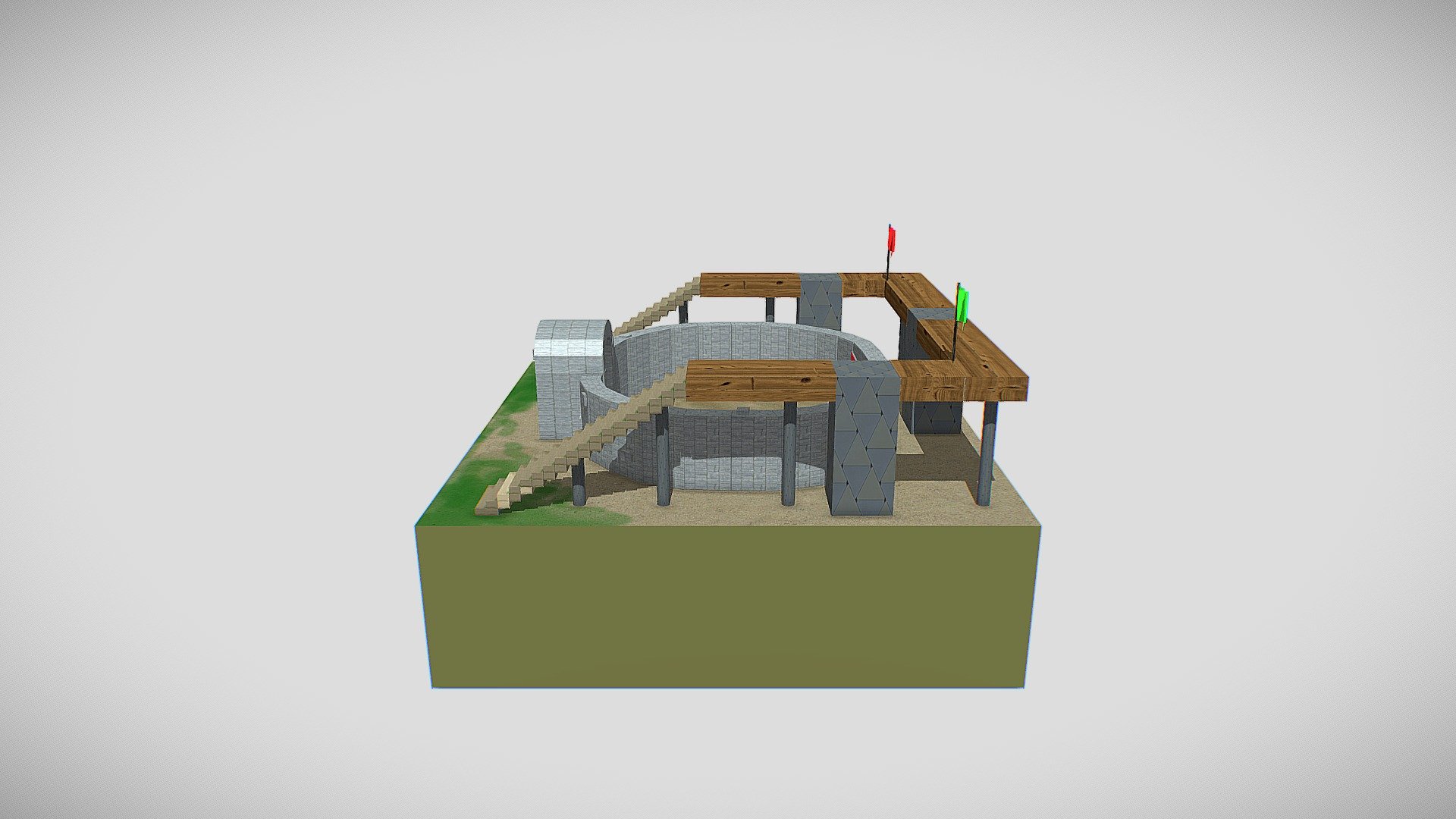 3D SWORD FIGHT ARENA (CUBEWORLD) (FREE DOWNLOAD) - 3D model by Kaukenux ...