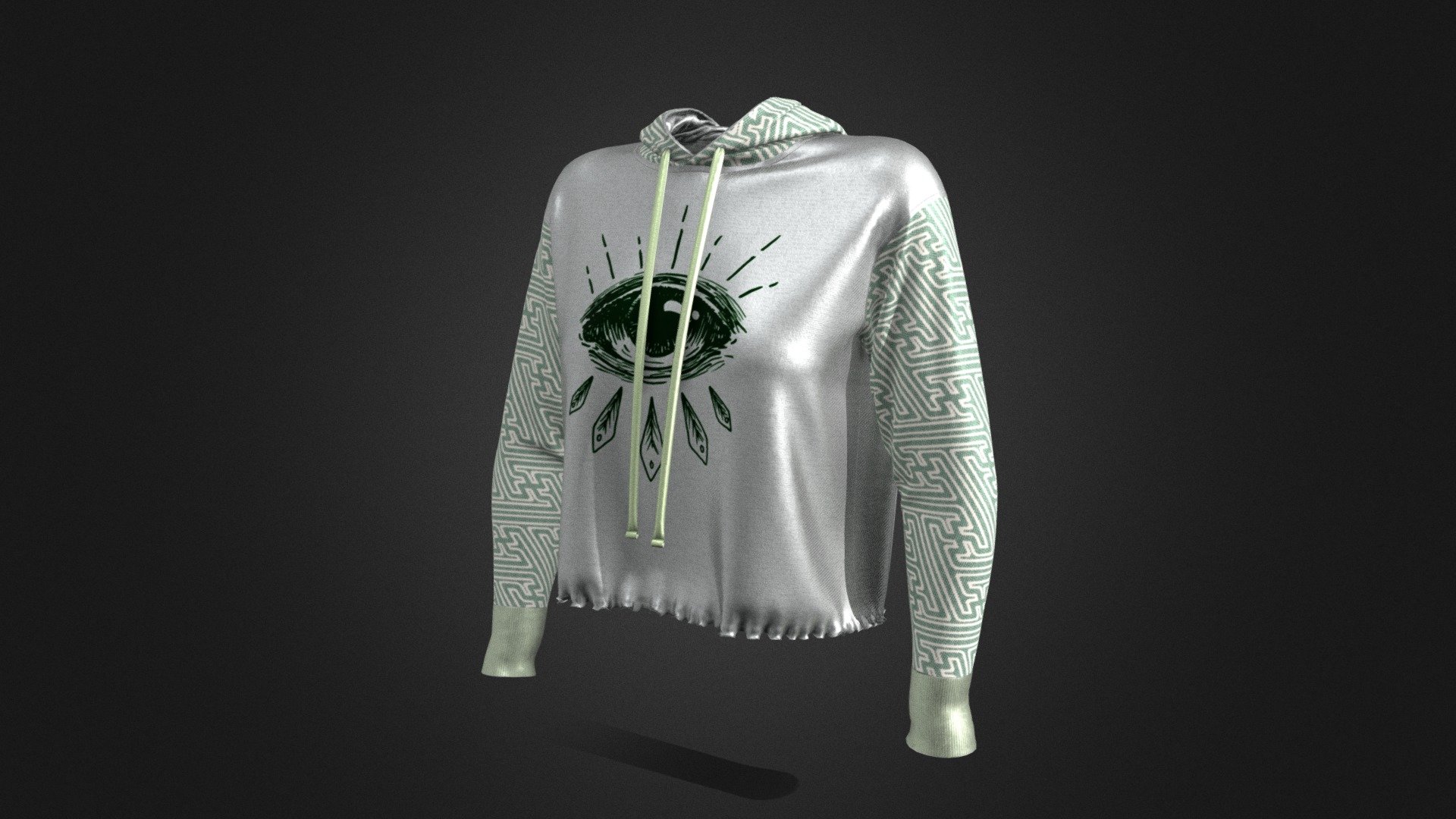 Cropped Hoodie - female hoodie 3d model - 3D model by Procreate3DStudio ...
