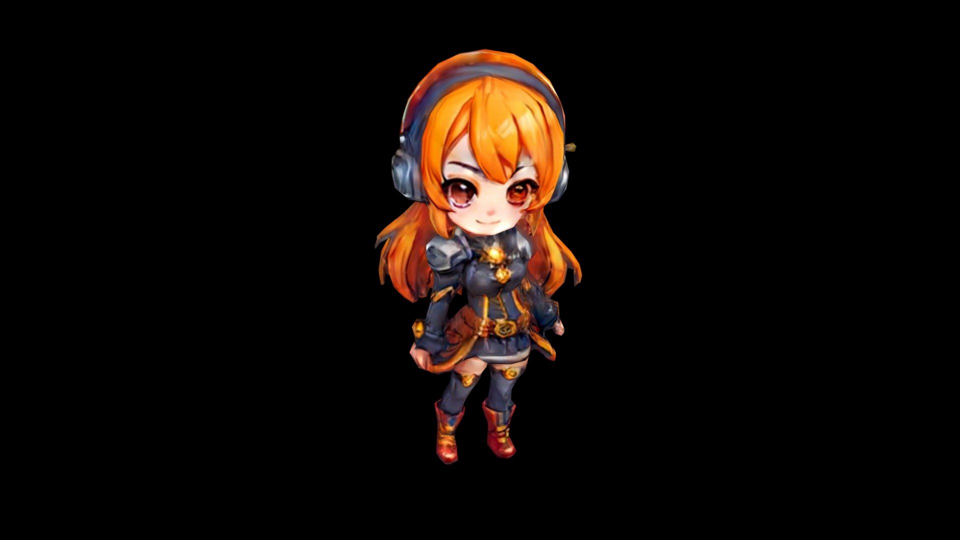 A sticker featuring a chibi illustration of a gi - Download Free 3D ...