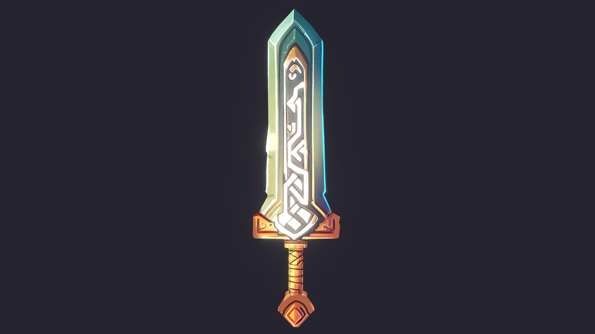 Stylized Sword - Low poly Game asset - Download Free 3D model by ...