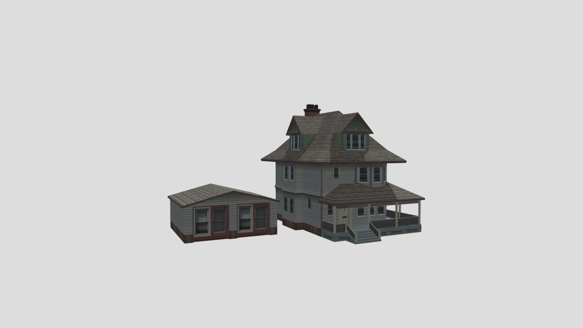 3D House with Garage Rigged Model - Download Free 3D model by MKModels ...