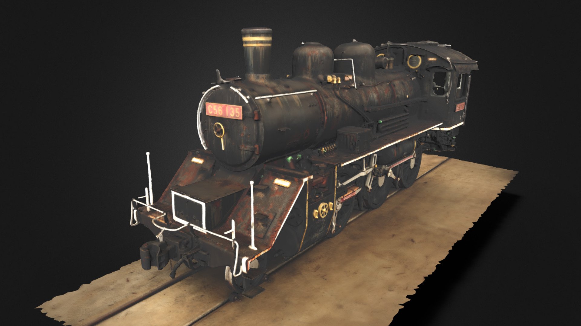 SL C56【Steam Locomotive】 - 3D model by hsjapan3dcg [6d1b836] - Sketchfab