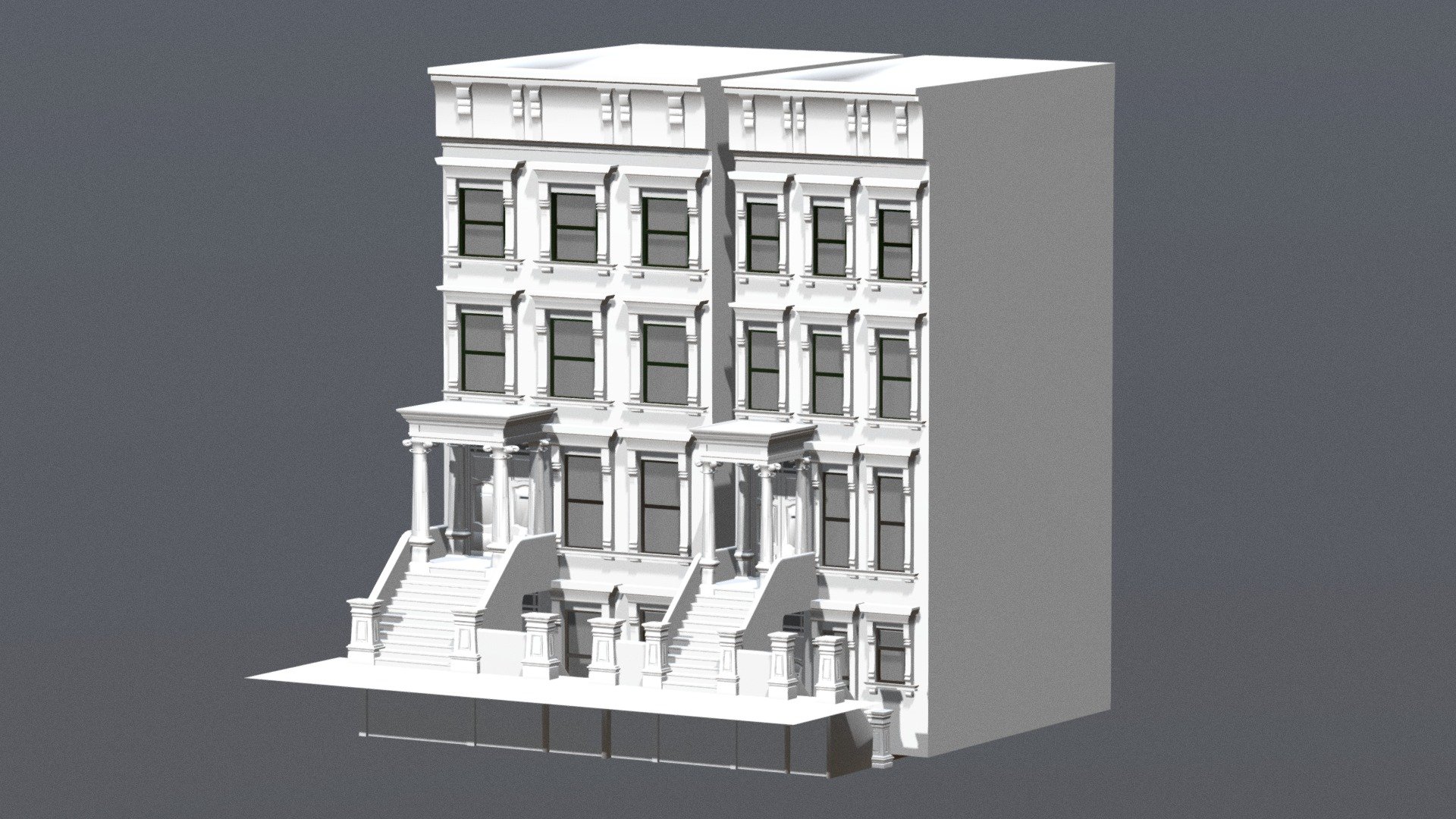 New York Brownstone - 3D model by chairmanmikec [6d1d789] - Sketchfab