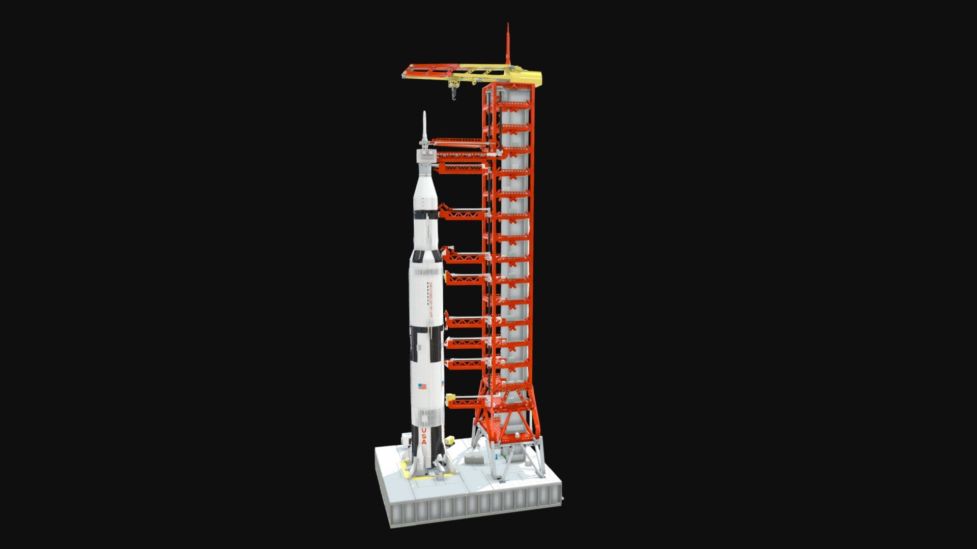 LEGO Animated Saturn V Apollo 11 Rocket launch - Buy Royalty Free 3D ...