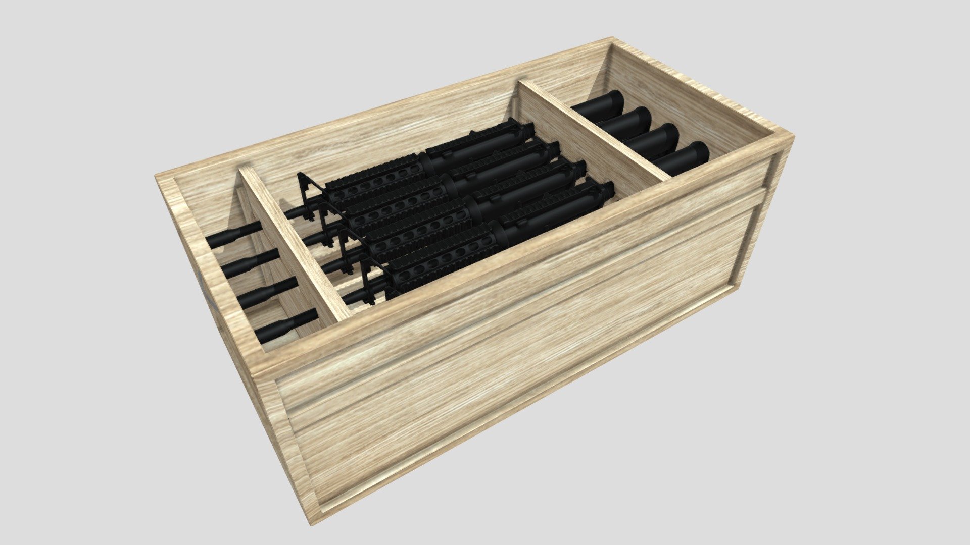 M4 Rifle Transport Wood Box - 3D model by kopofx [6d25d76] - Sketchfab