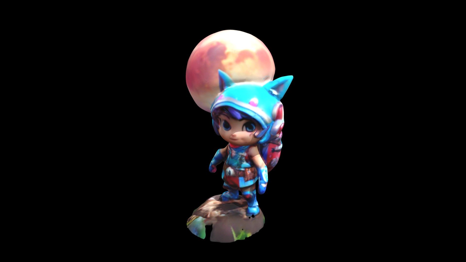 "Anime character named Katsui with blue hairstyl - Download Free 3D ...