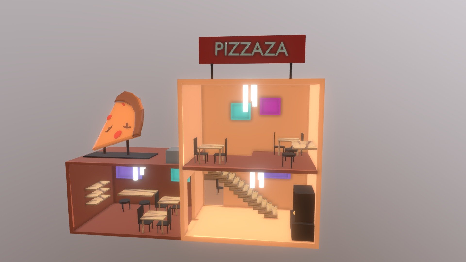 pizzaza - 3D model by shinchankasoyabean [6d275be] - Sketchfab