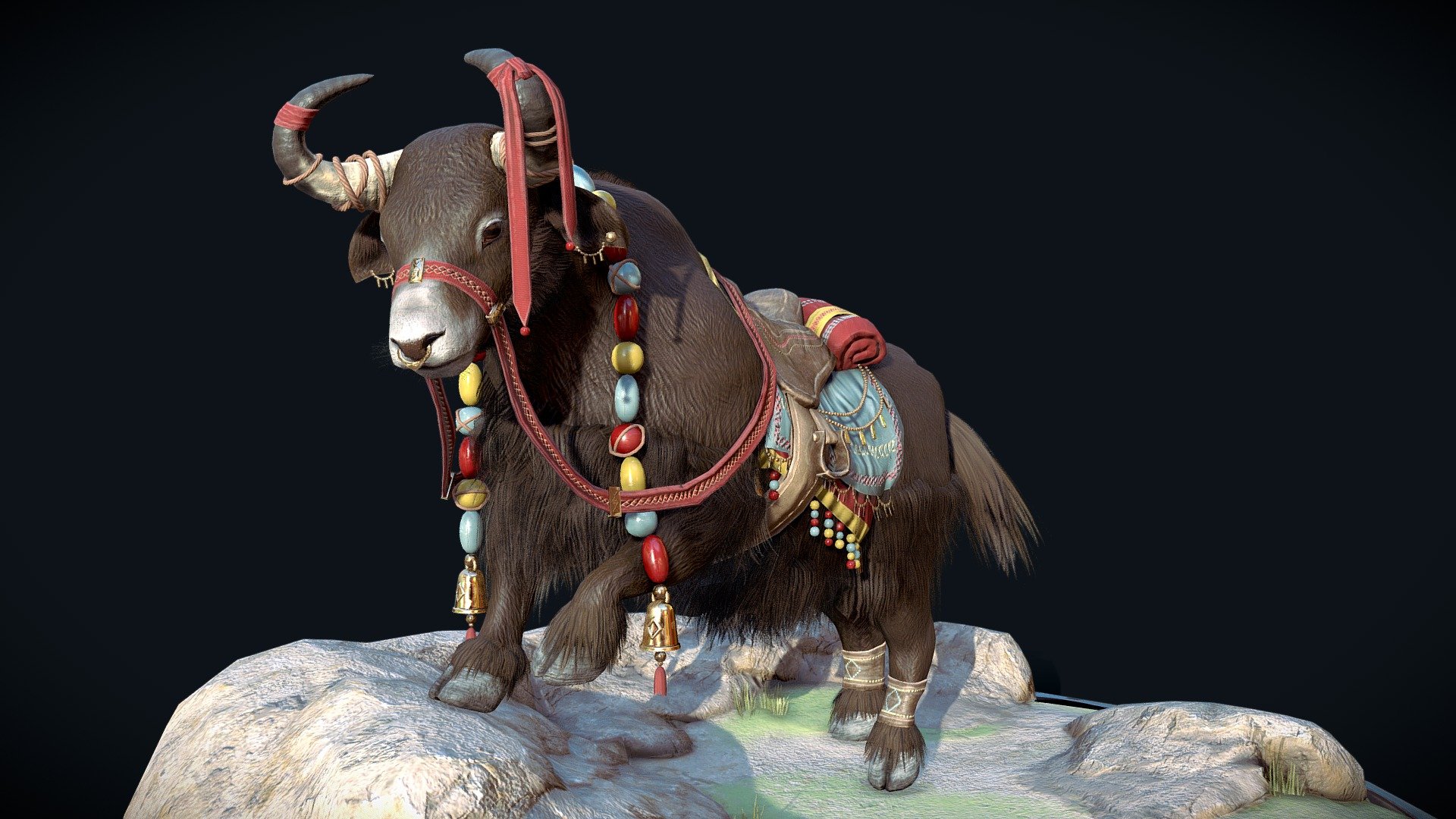 Decorated Yak [Game-Ready] - 3D model by charlotte3009 [6d2d077 ...