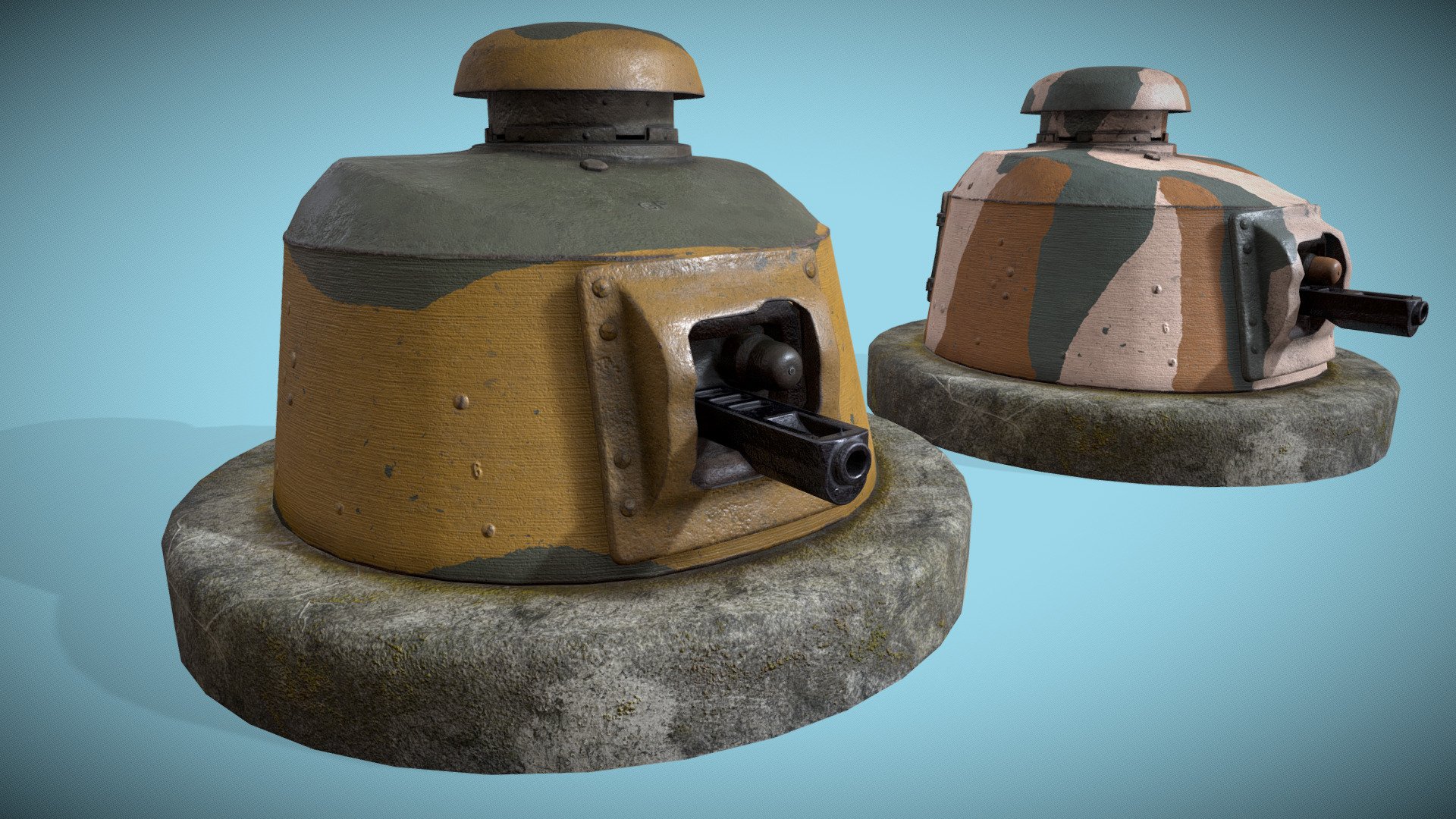 Maginot Line FT17 Buried Tank Turrets - Buy Royalty Free 3D model by ...