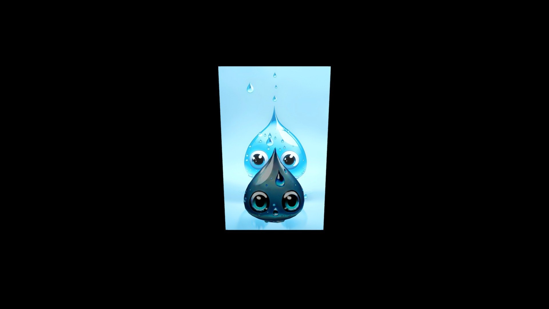 blue water drop with eyes and a face in the wa - Download Free 3D model ...