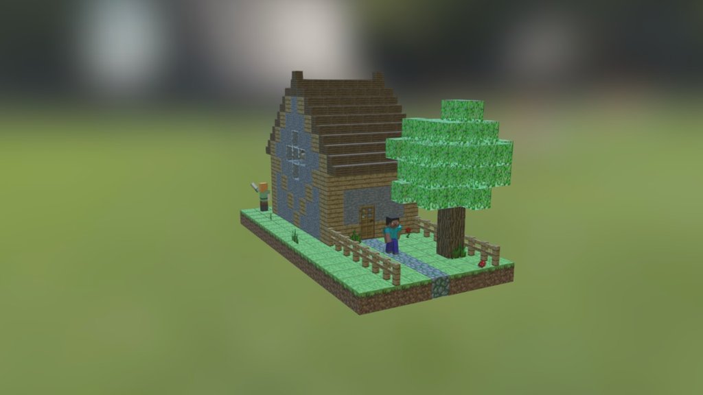 Minecraft Huis - 3D model by MyreaWijfjes [6d48a28] - Sketchfab