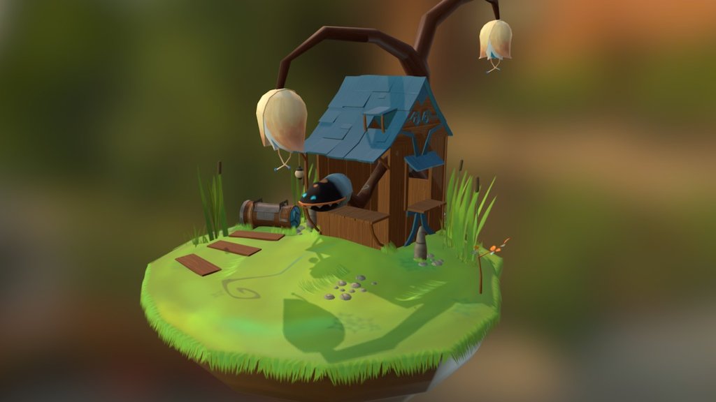 Stylized floating Island (Bastion style) - 3D model by t.sebastien ...