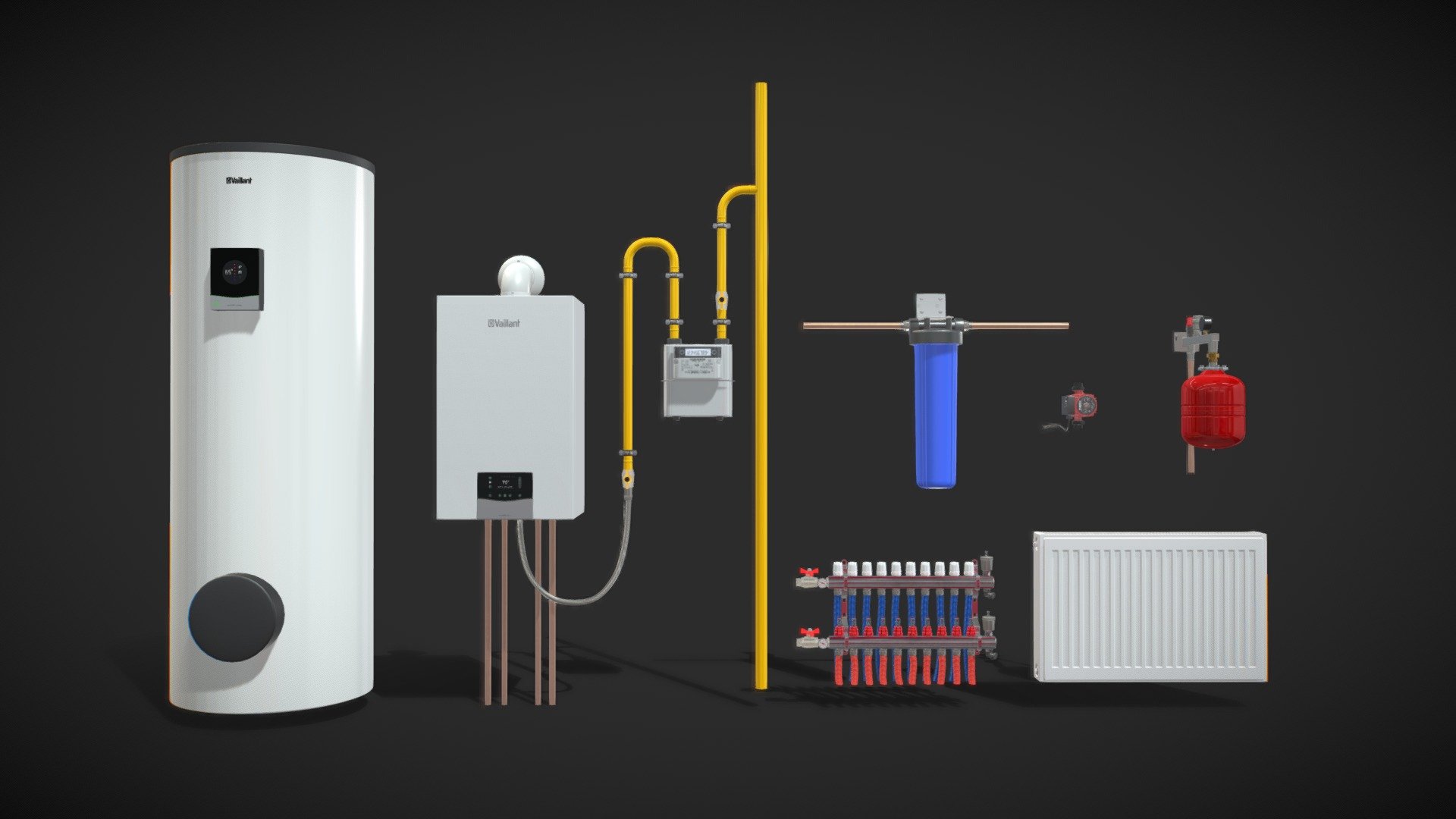 Home heating system kit 2 - Buy Royalty Free 3D model by madMIX ...