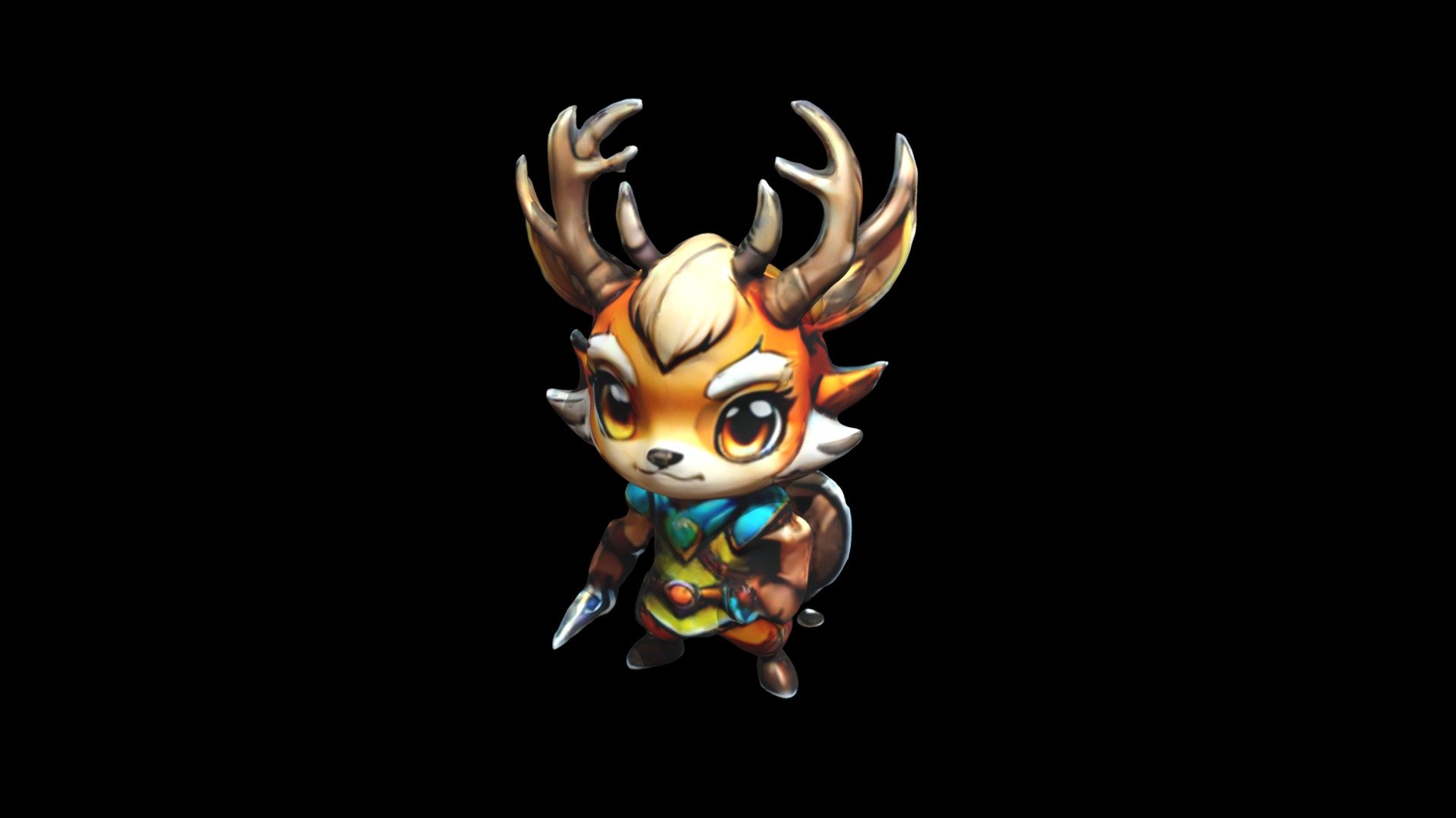 Anime character illustration of a deer-like crea - Download Free 3D ...