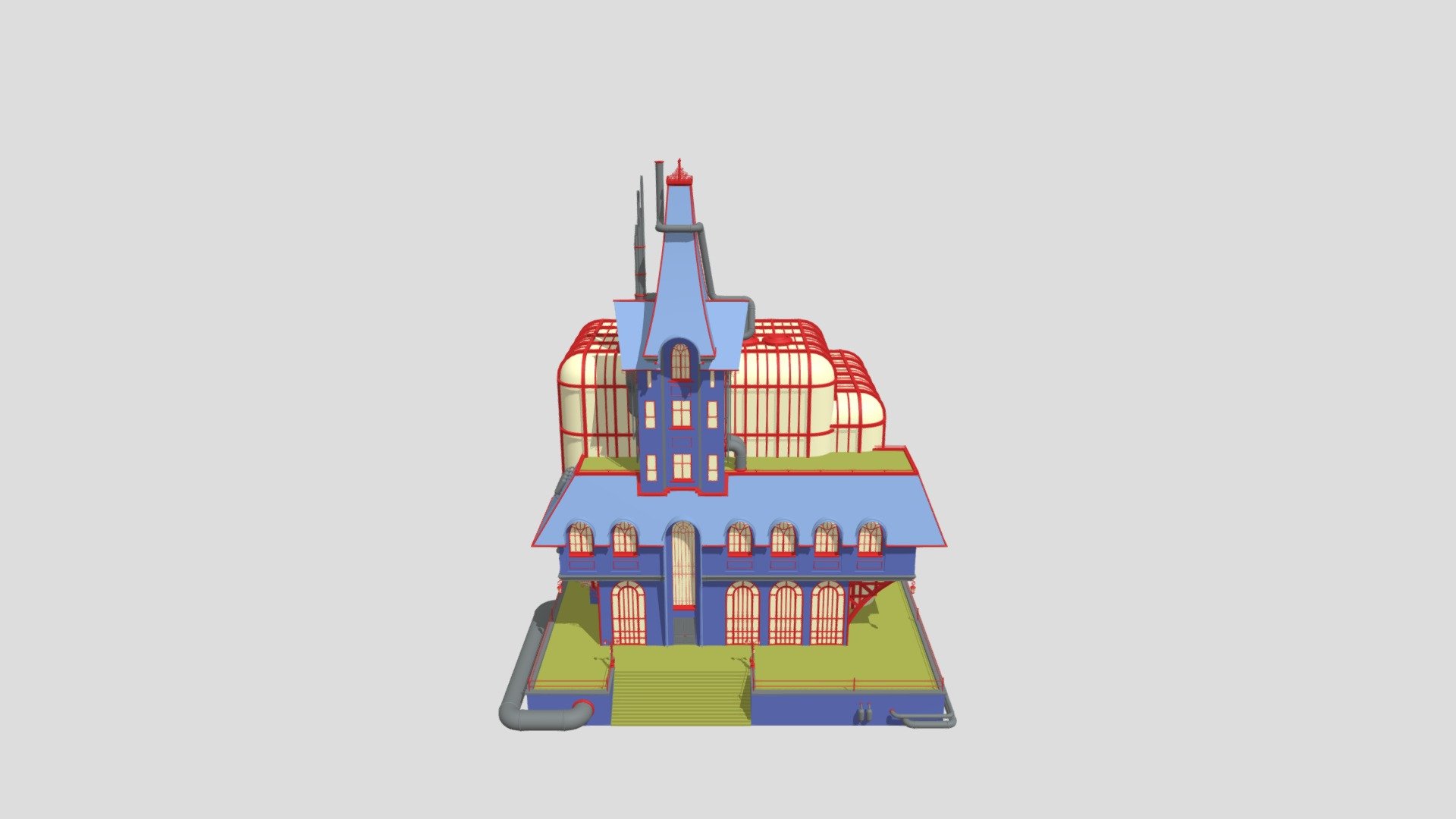 colorful building - 3D model by mohamedhussien [6d5ac01] - Sketchfab