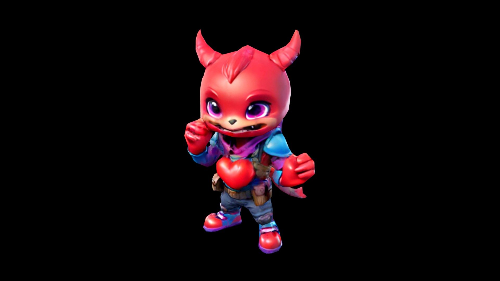 Playful Pink Cartoon Mammal Action Figure Cartoo - Download Free 3D ...