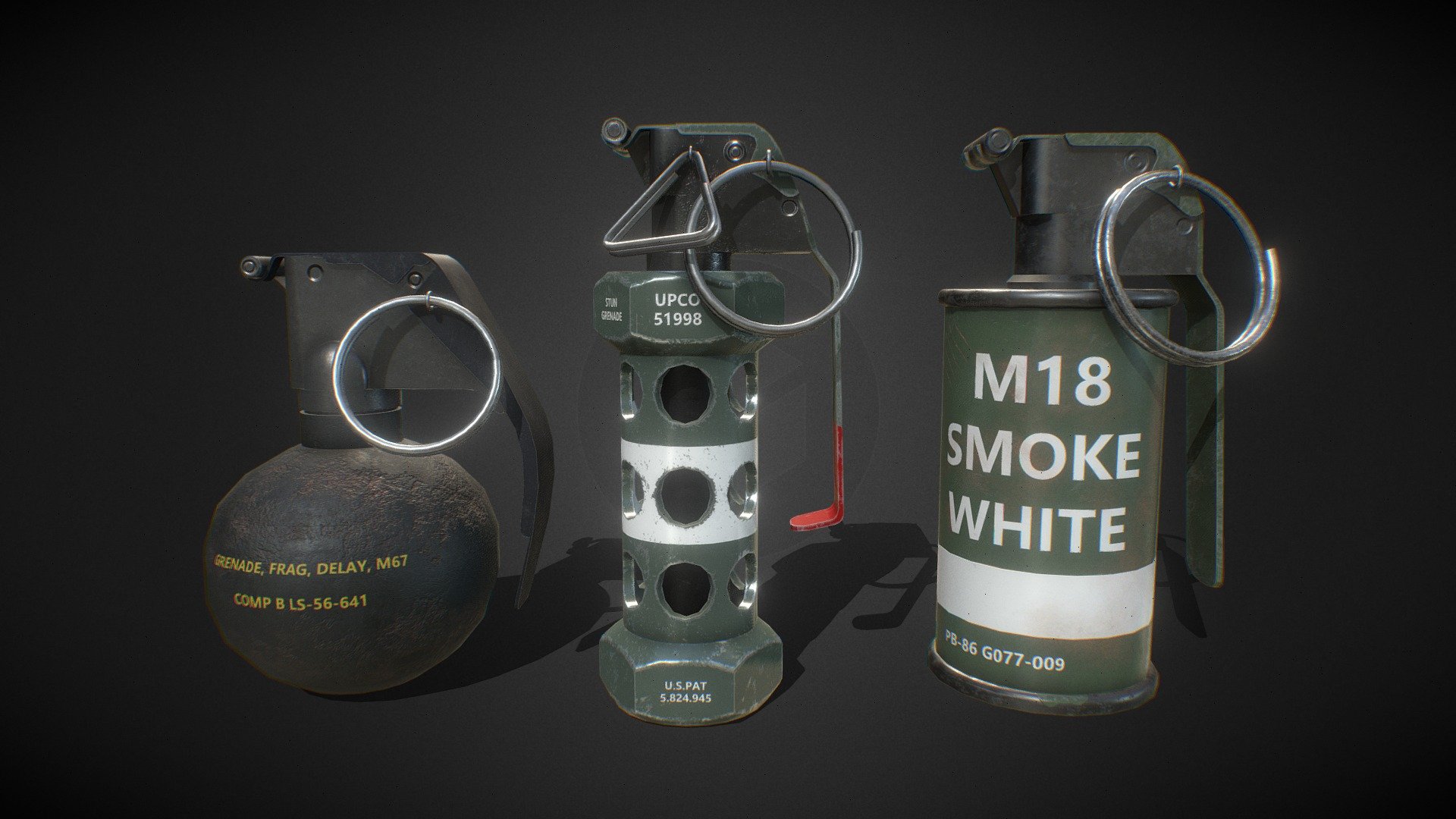 Game Ready Grenade Pack - Buy Royalty Free 3D model by Nazareno_rojas ...
