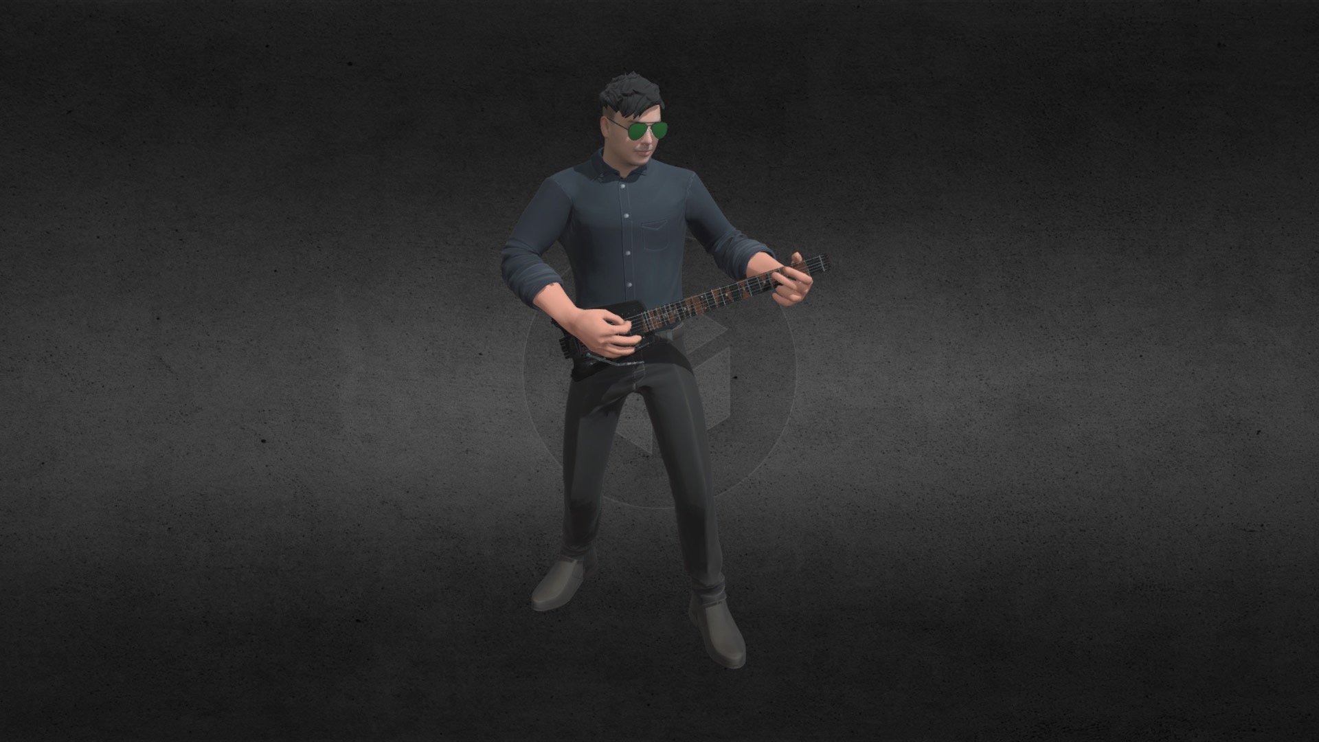Guitar Player with 3D guitar model - 3D model by imanboer [6d64025 ...