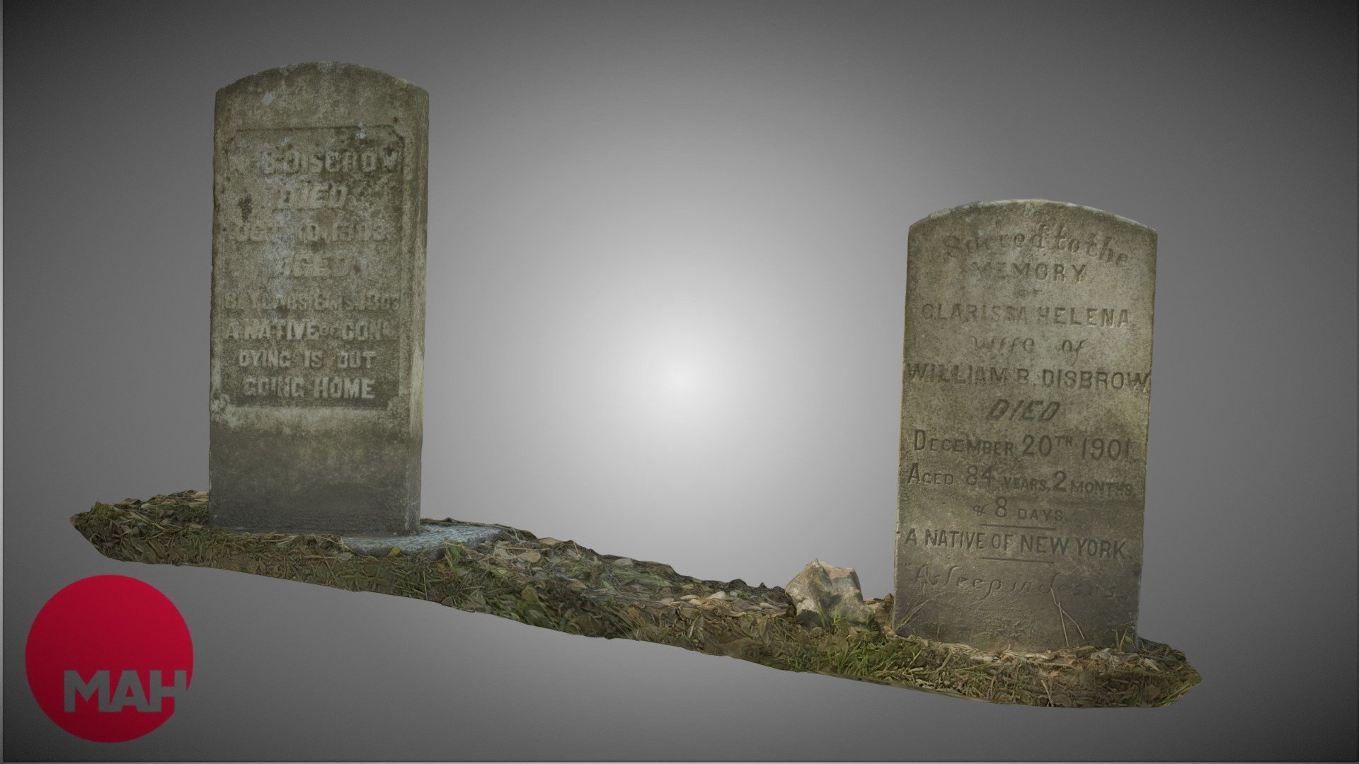 Clarissa and William B. Disbrow Tombstones - Download Free 3D model by ...