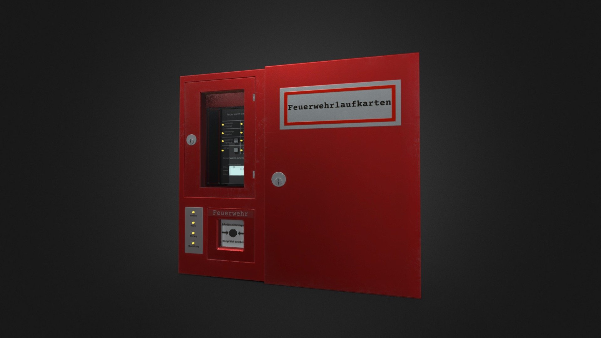 Fire alarm control panel (Brandmeldezentrale) - 3D model by Game Office ...