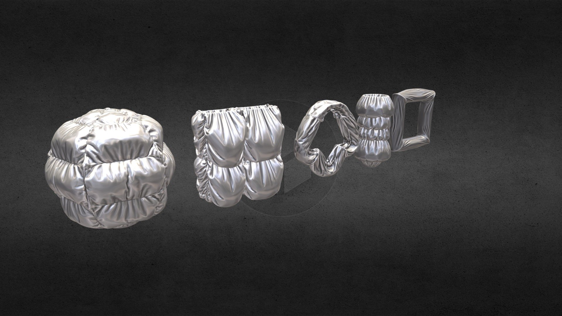 Various cloth objects (printable... maybe) - Buy Royalty Free 3D model ...