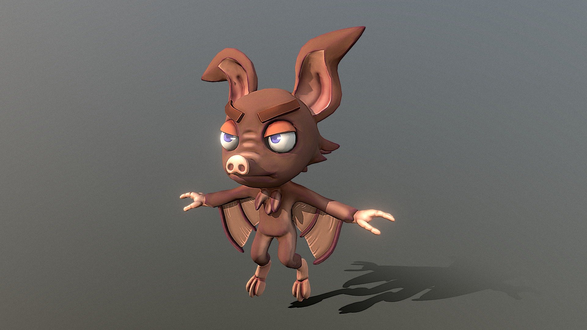 lazy bat - 3D model by MagicBean _神奇豆豆 (@magic_bean) [6d7d282] - Sketchfab