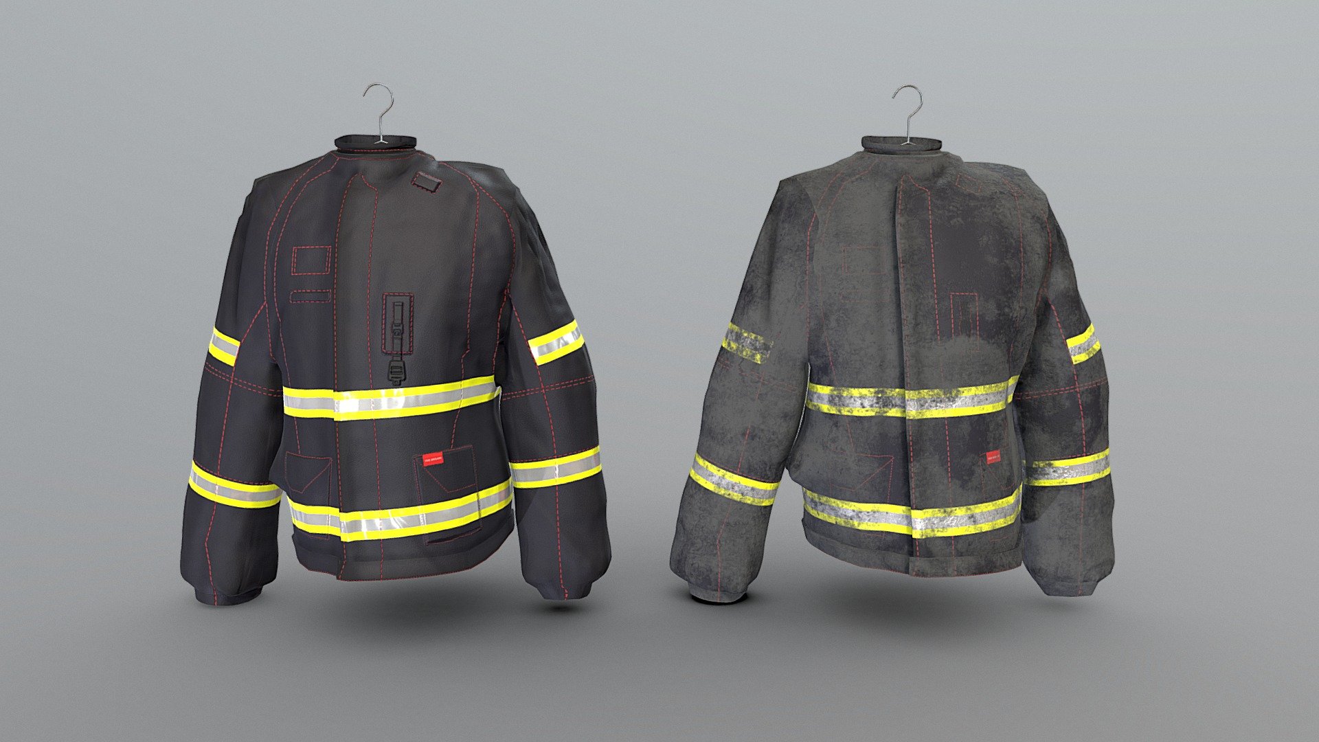 Firefighter Emergency Services Jacket - Buy Royalty Free 3D model by ...