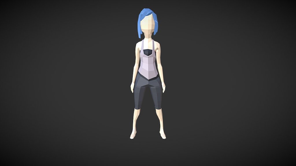 lowpoly girl - 3D model by V3RTEX [6d7f947] - Sketchfab