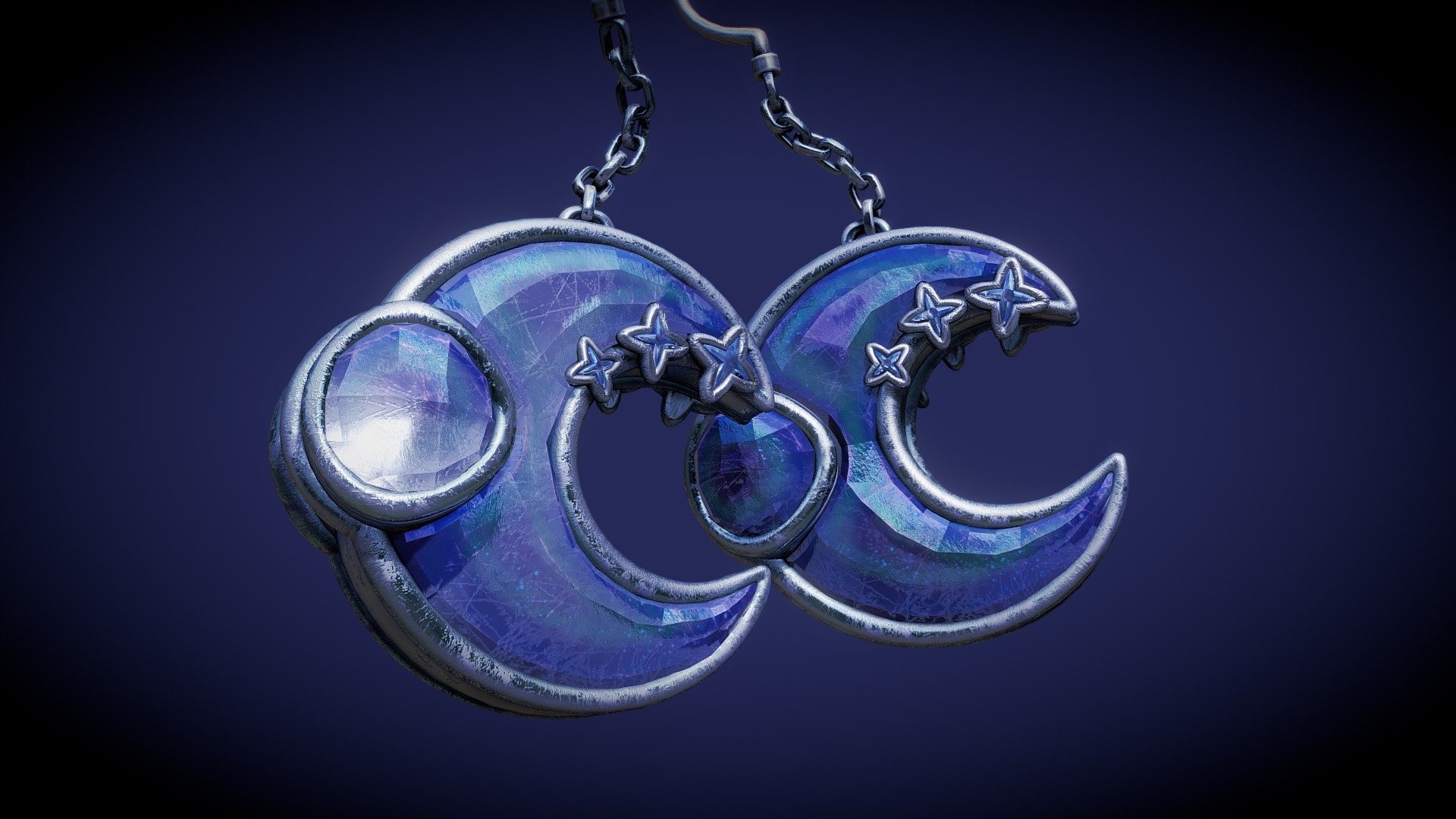 Starry Moon Earrings - Buy Royalty Free 3D model by Adyn Haidar ...