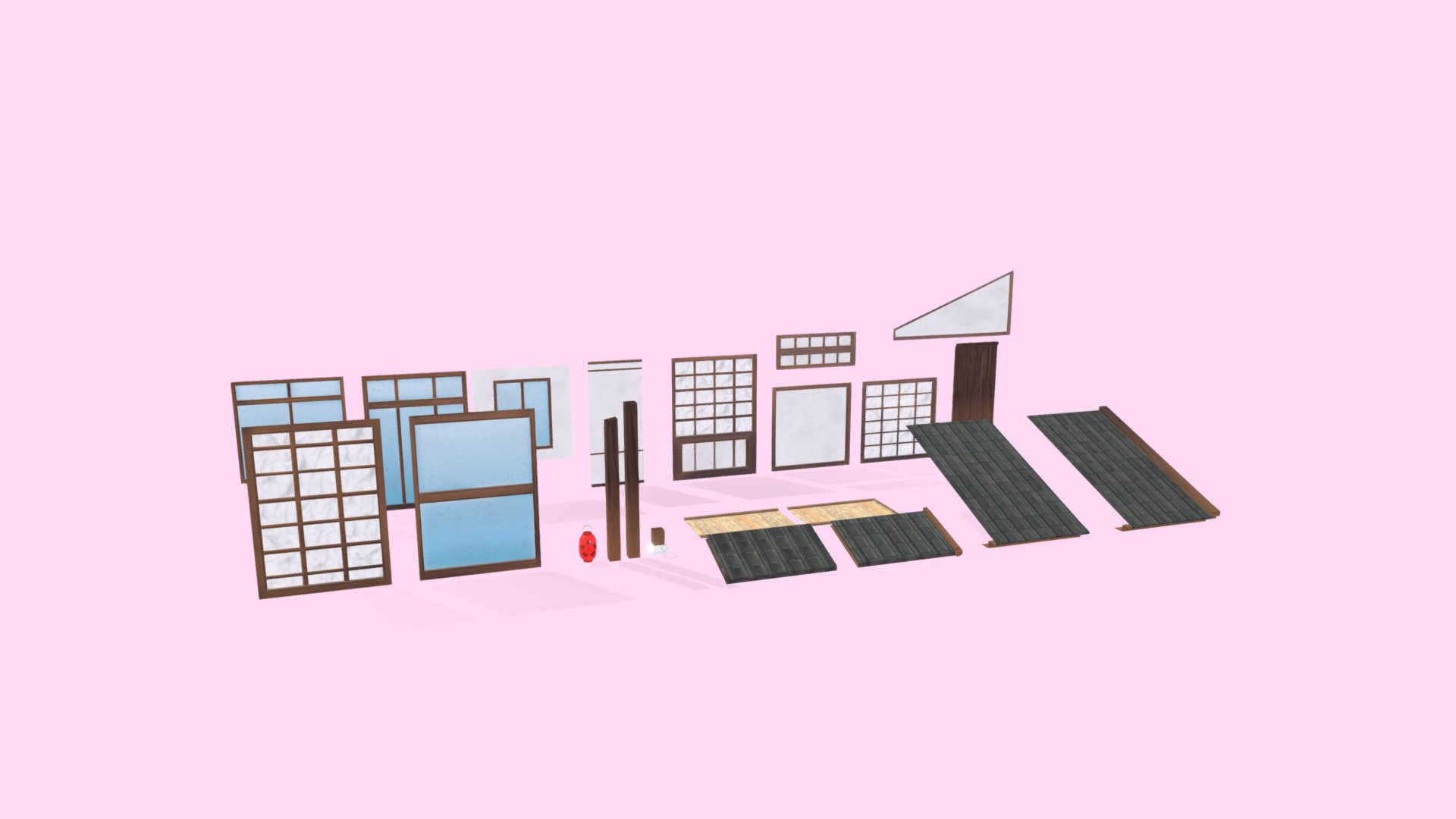Simple japanese modular asset library - Download Free 3D model by JanaB ...