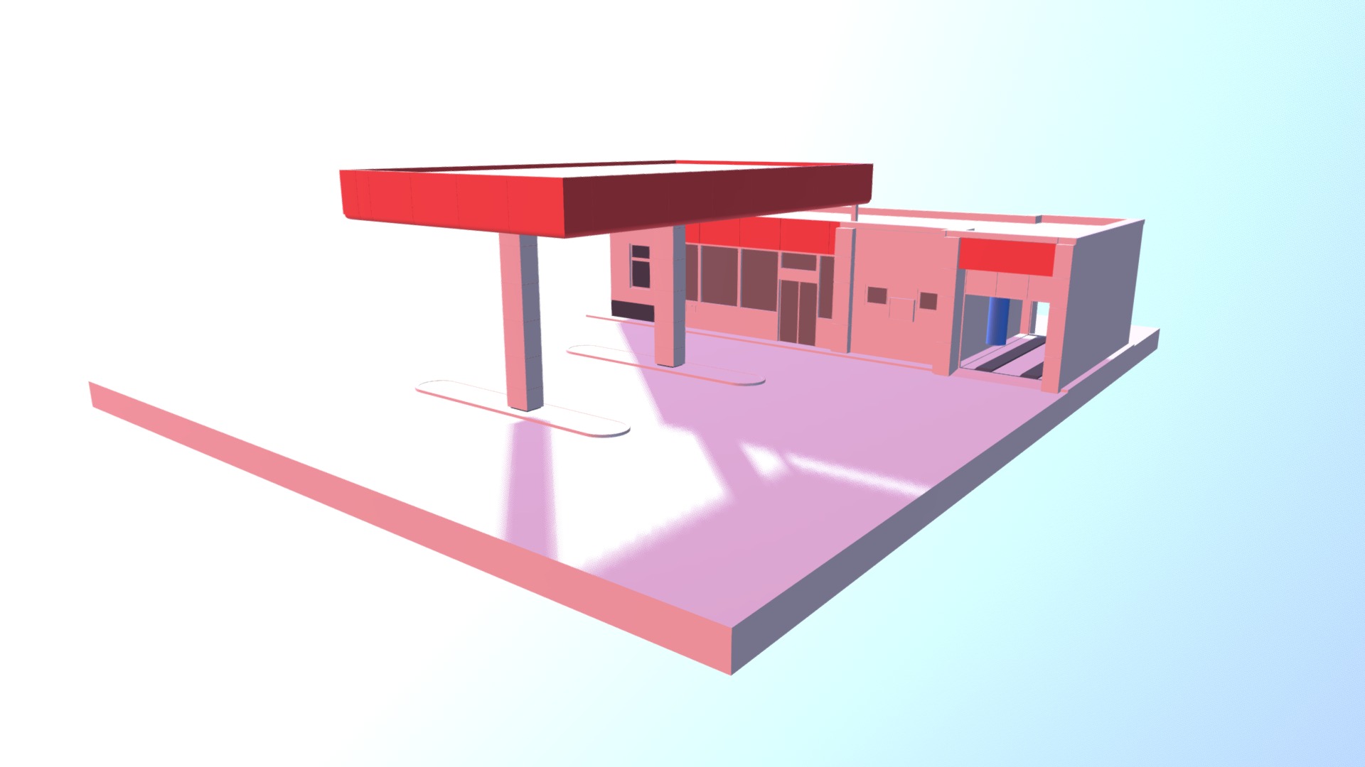 Gas Station Type-1 (WiP-2) - 3D model by VIS-All-3D (@VIS-All) [6d89871 ...