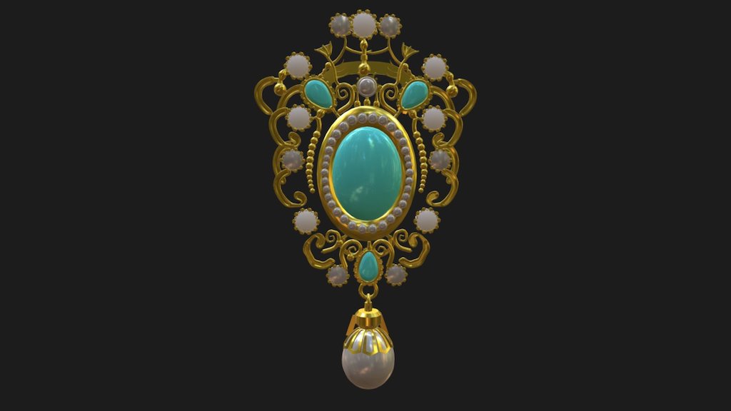 Skirt Brooch - 3D model by ceetee [6d97354] - Sketchfab