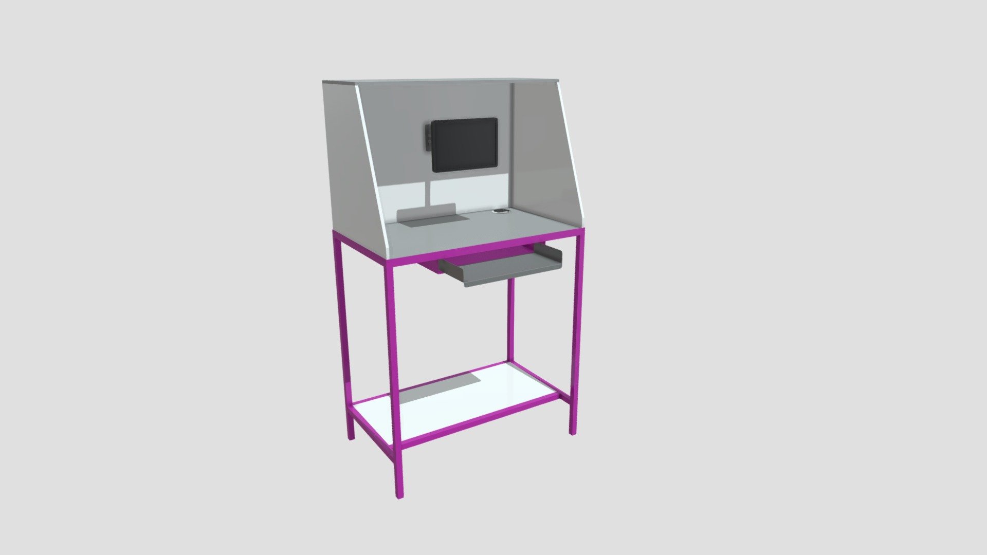 Standing bench (with monitor and keyboard) - 3D model by Kirk Milner ...