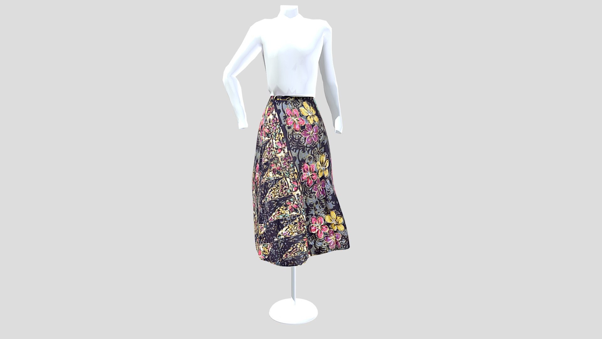 Hand Drawn Block Batik Skirt - Download Free 3D model by eeelabvisual ...