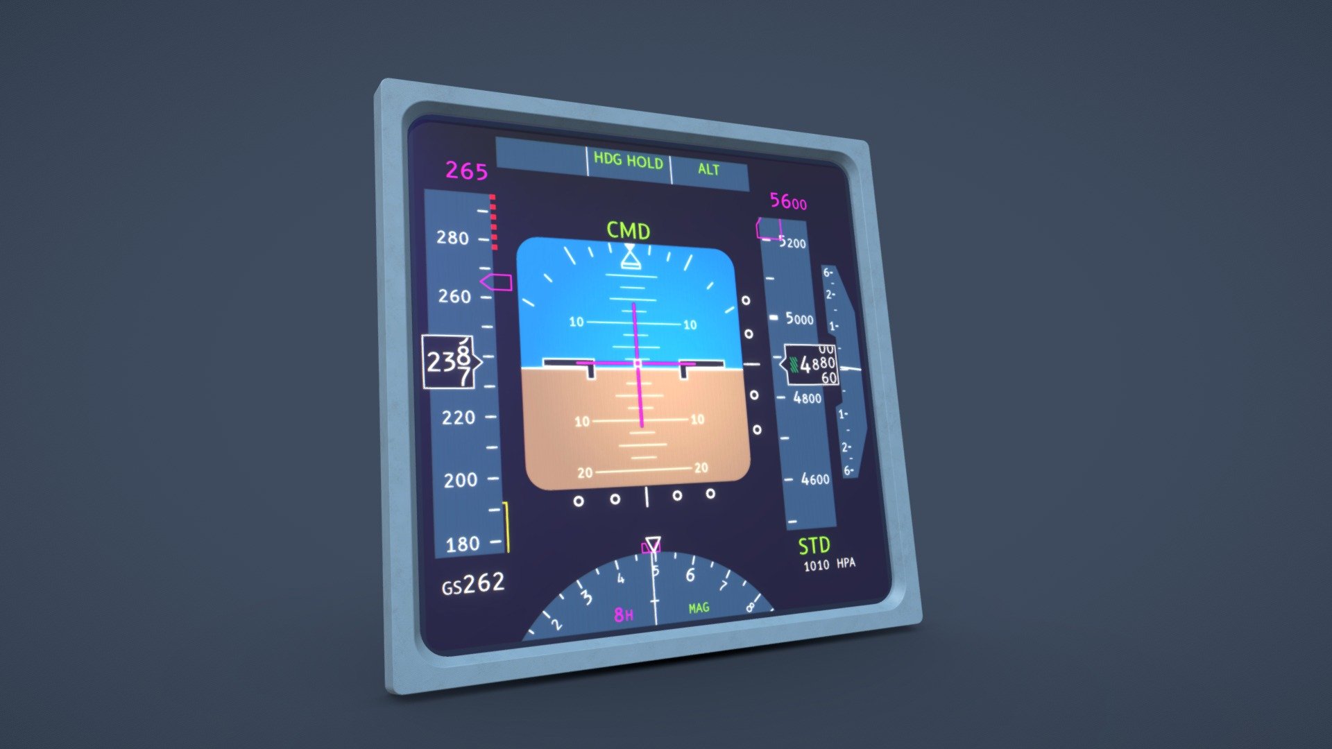 Primary flight display (PFD) - 3D model by famousandfaded [6dc6355] - Sketchfab