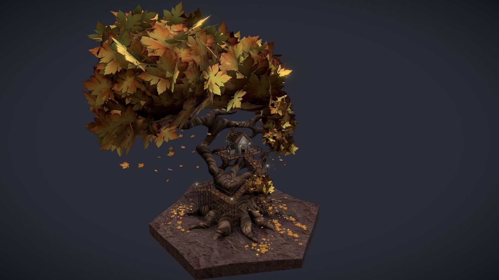Autumn Treehouse - 3D model by Stefano Manente (@Laeron_) [6dc6a02 ...