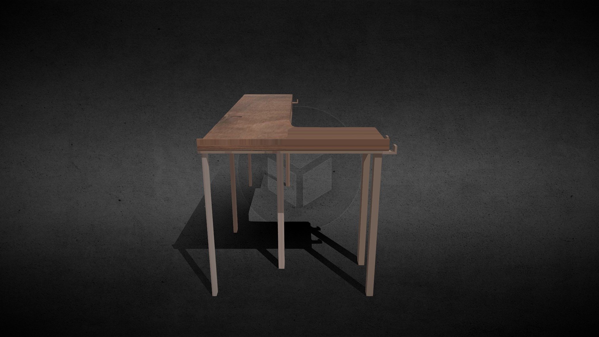 System Or Laptop With Dual Screen Table - Download Free 3D model by ...