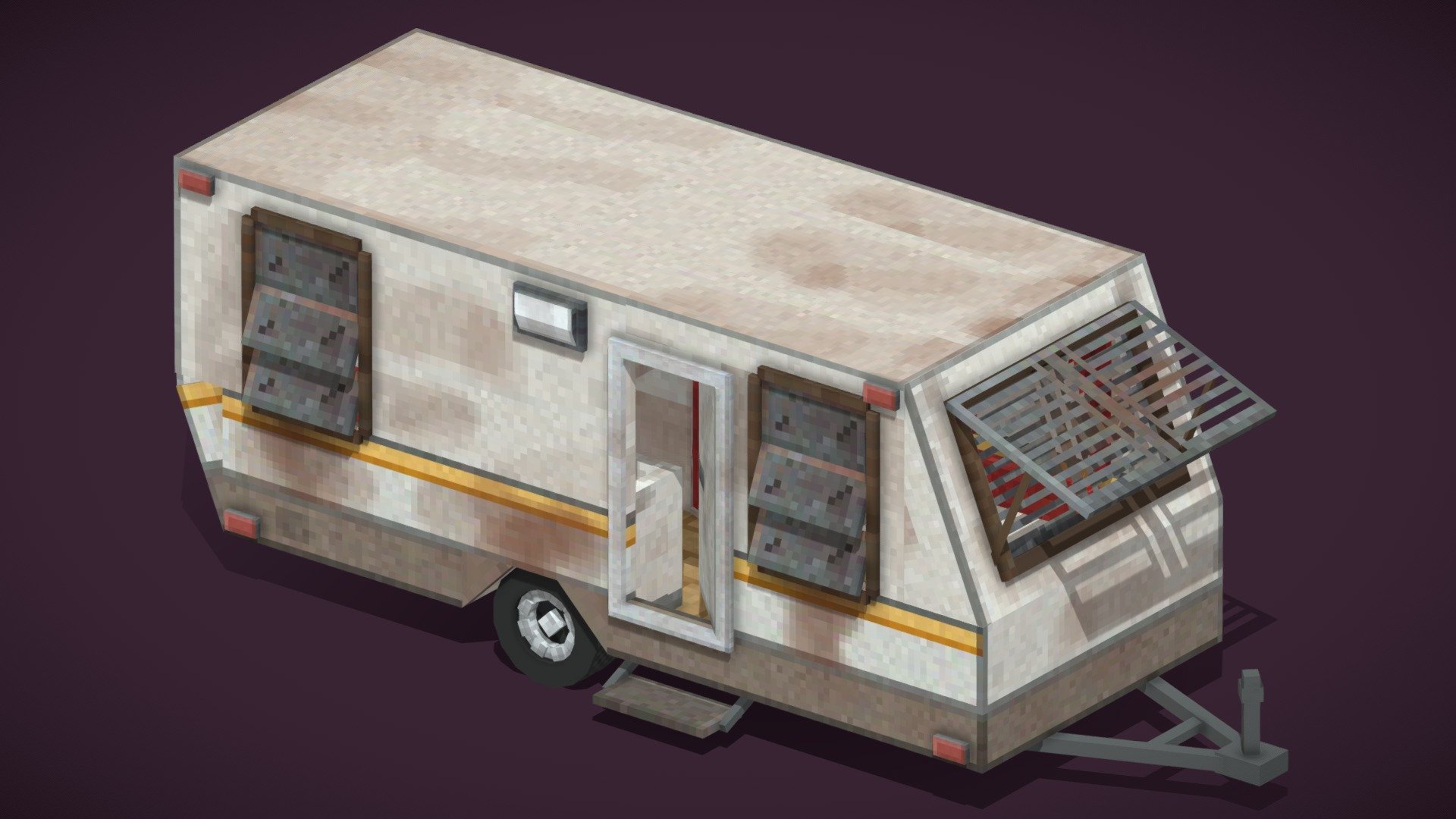 [Minecraft] Motorhome Trailer - 3D model by PianolD [6ddc8b9] - Sketchfab