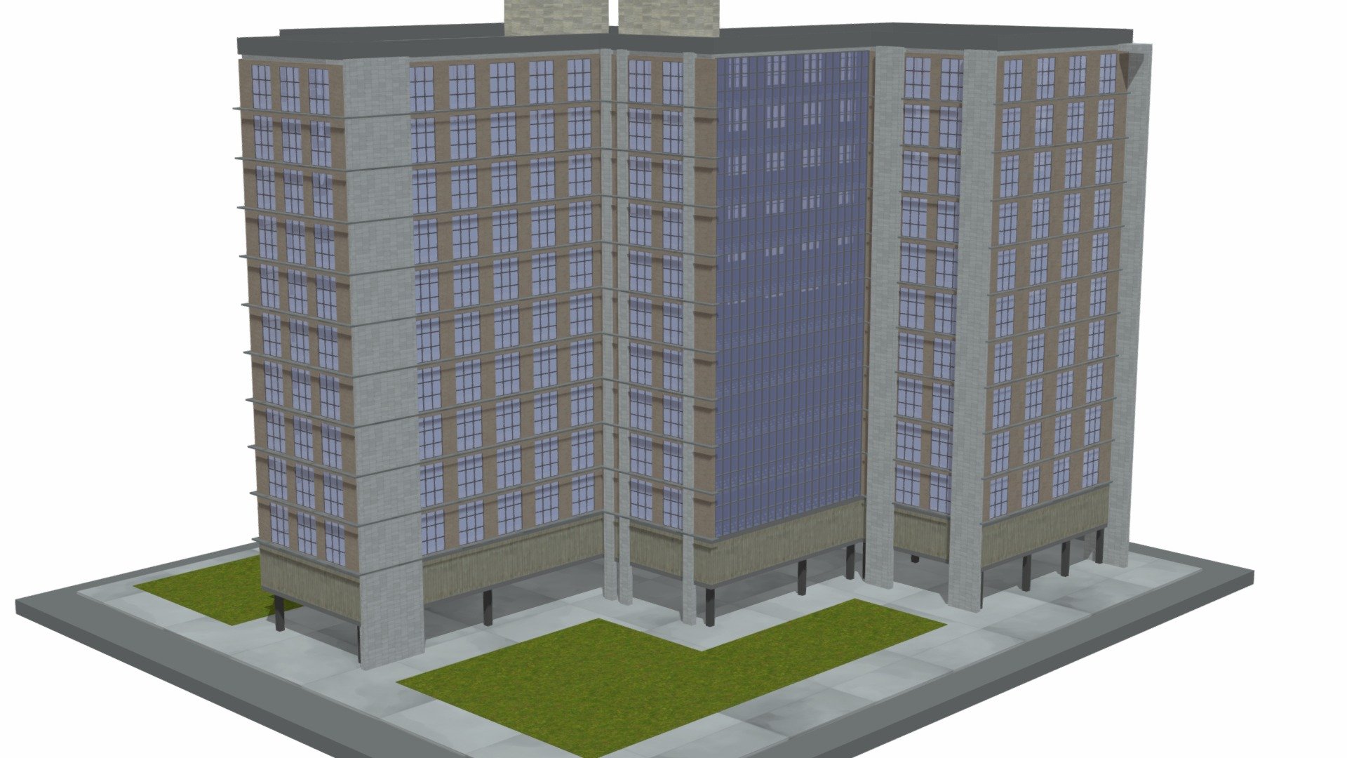 residential complex modern apartment building - Download Free 3D model ...