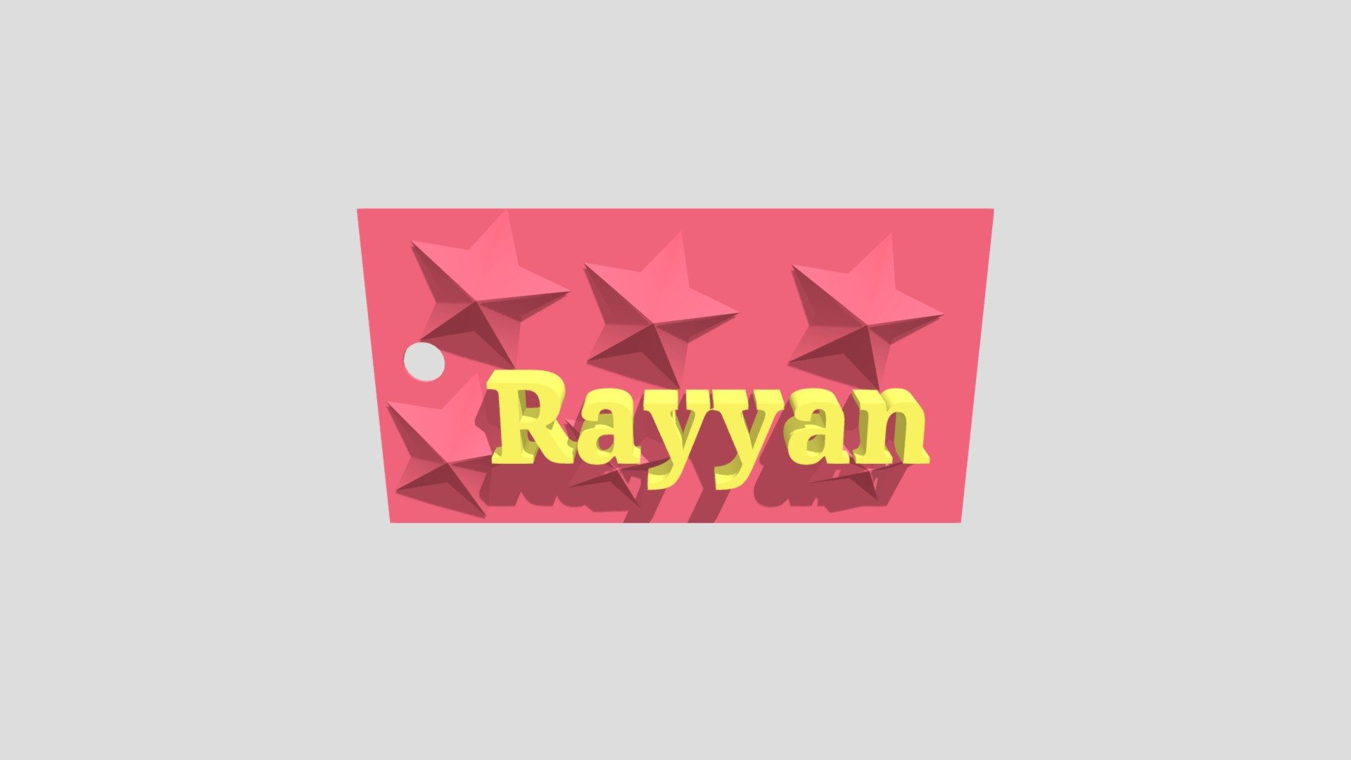 Name Keychain- Rayyan (2) - Download Free 3D model by it.trackv ...