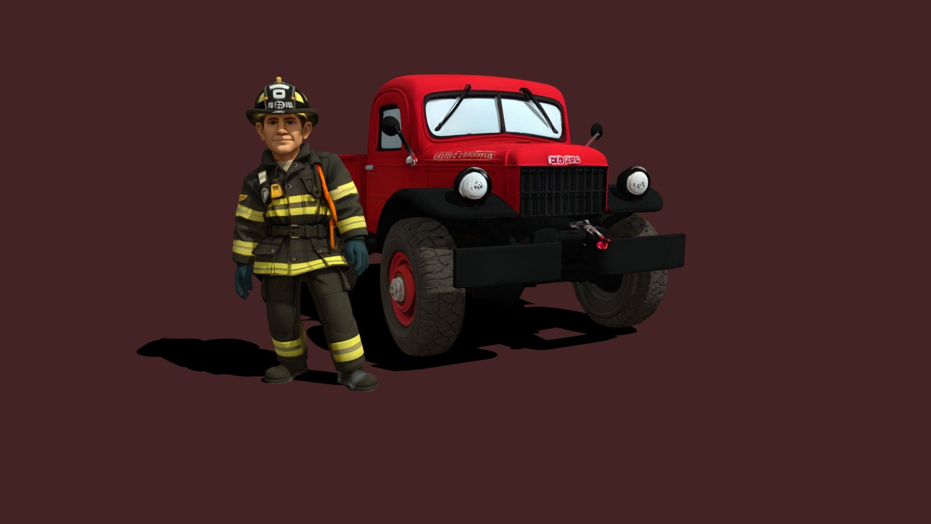 Firefighter-Dodge Low Poly - Download Free 3D model by TG13730 [6dde902 ...