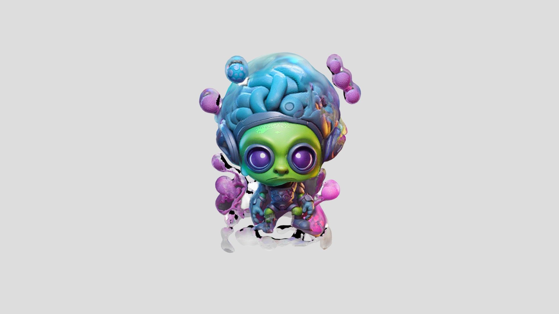 Funky Alien on a Black Background A small, co - Download Free 3D model ...