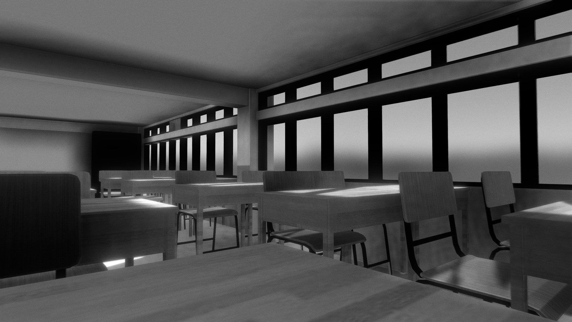 Classroom - 3D model by GAM_TEST (@nishikita) [6df4543] - Sketchfab