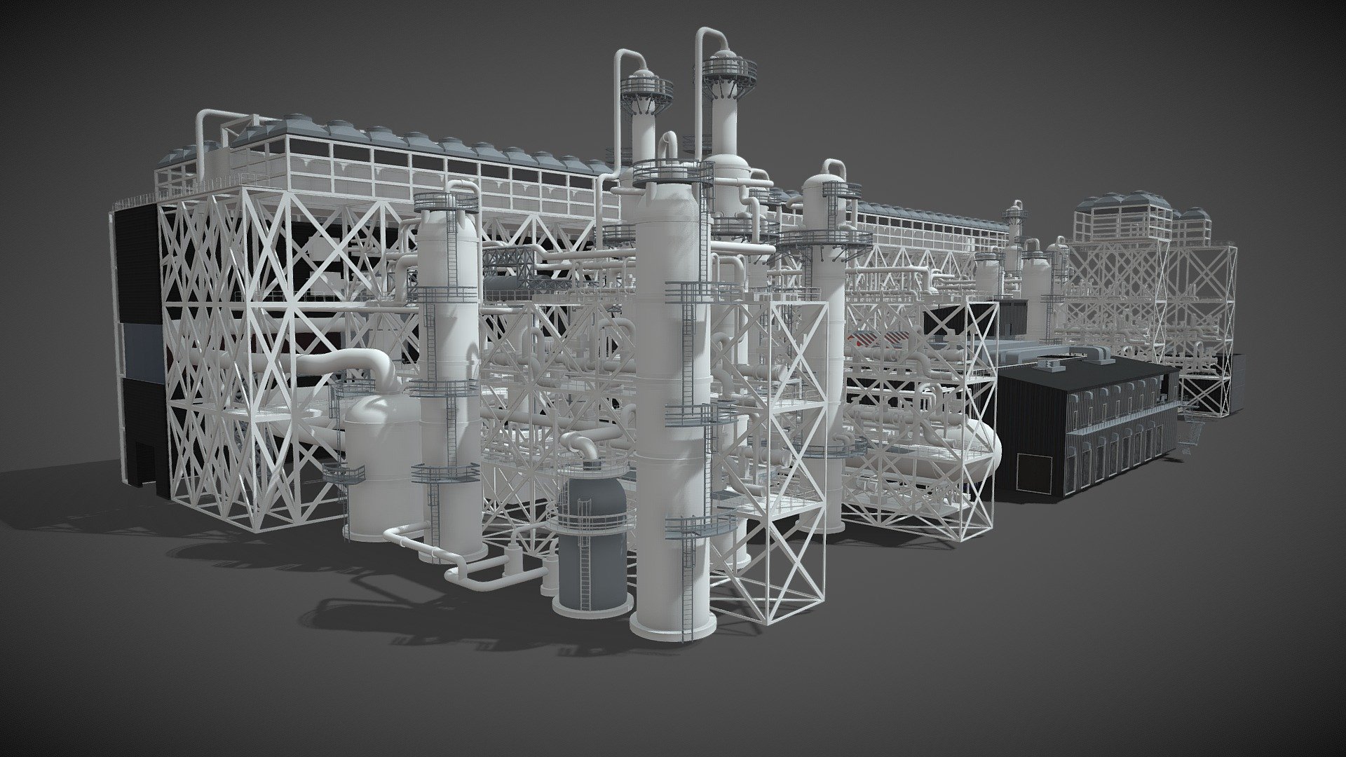 Gas liquefaction plant - 3D model by 3DGen [6df8898] - Sketchfab