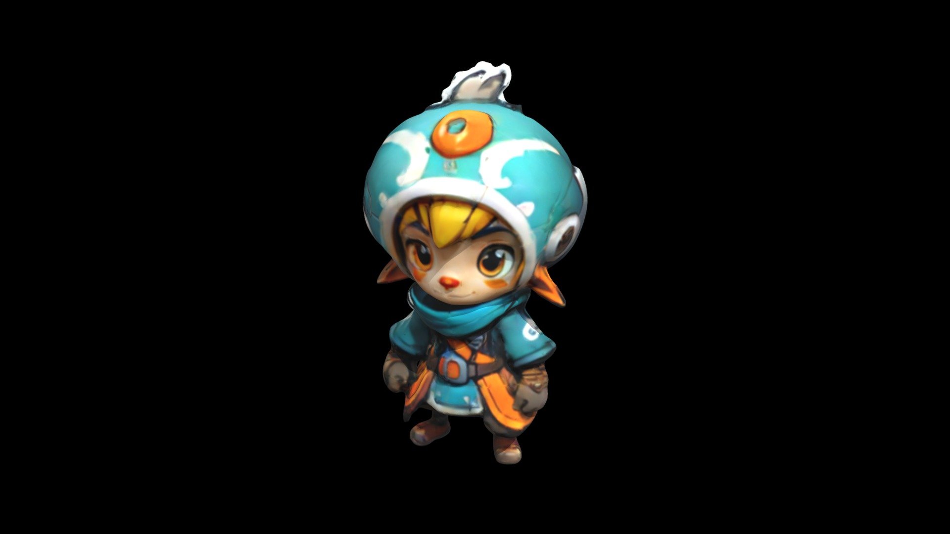a cartoon character wearing a blue and orange - Download Free 3D model ...