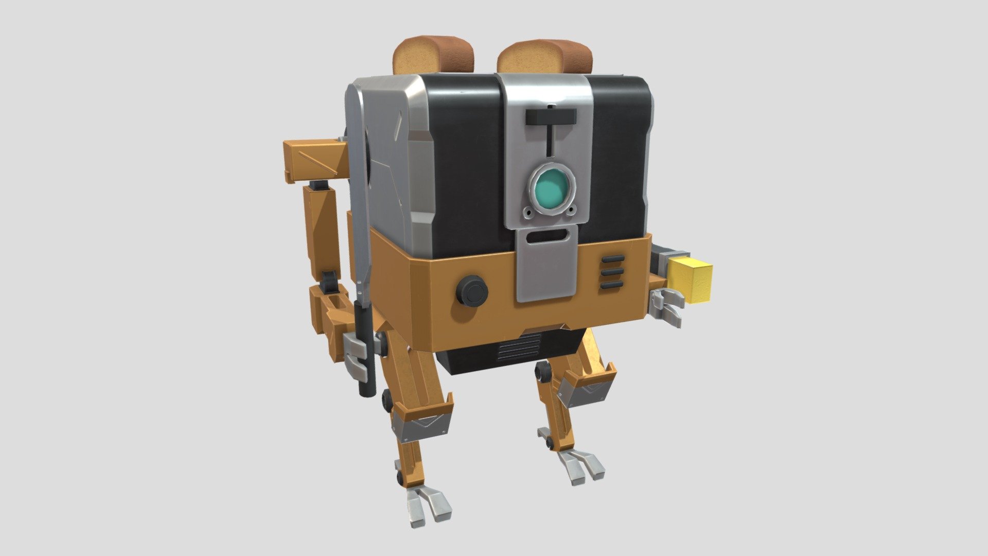 Toaster Mini Robot Game Ready - 3D model by raffranca [6dff710] - Sketchfab