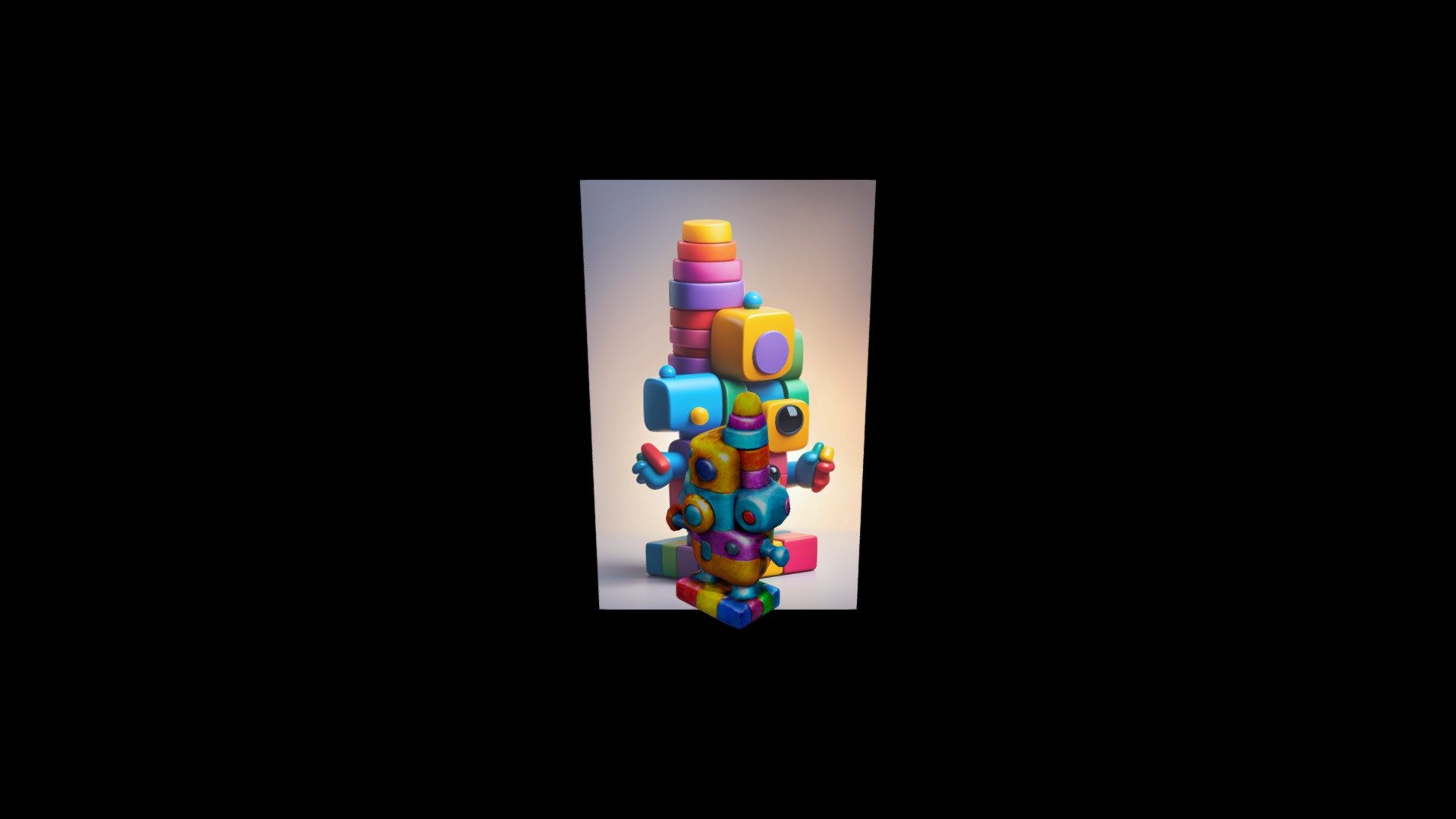 Robot with a stack of blocks on top of it. A - Download Free 3D model ...