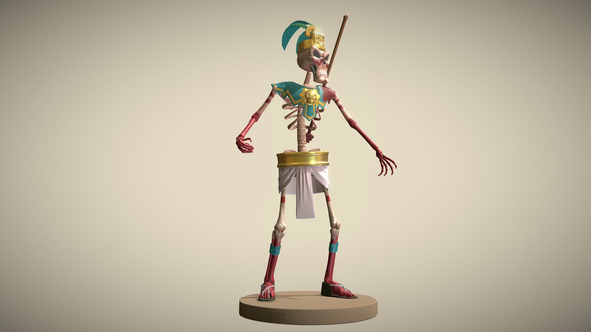 Aztec Skeleton - 3D model by yuchiillustration [6e01404] - Sketchfab