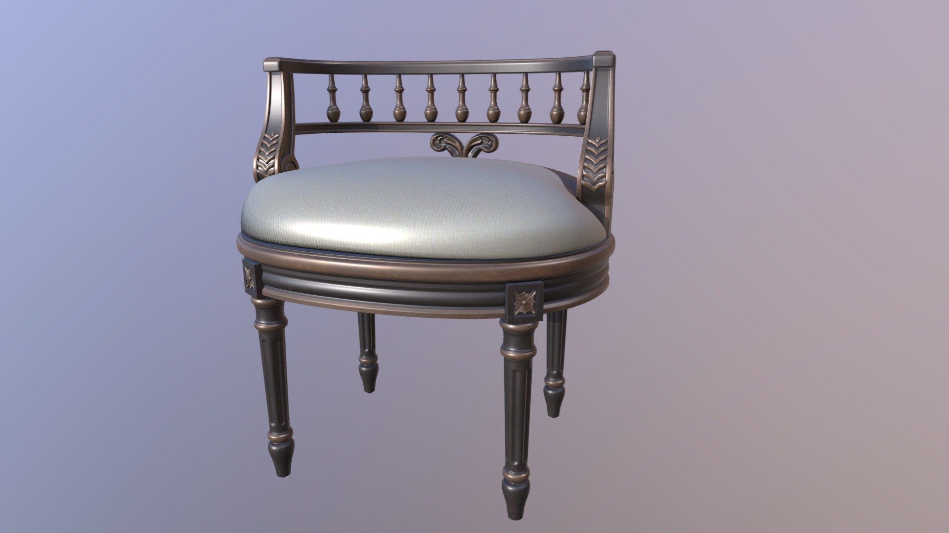 Vanity Stool - 3D model by dangdoan [6e0461b] - Sketchfab